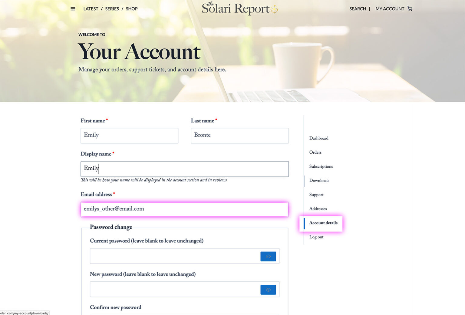 How do I change my email address? | Solari Report